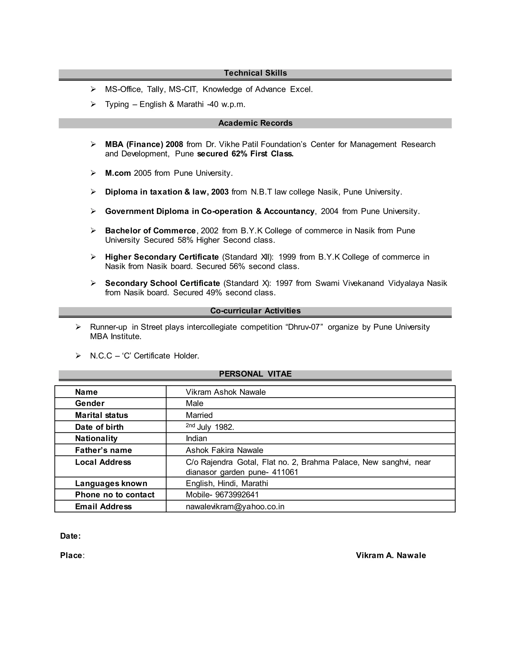 Renew CV vikram | DOCX