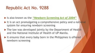 Newborn Screening Act | PPTX