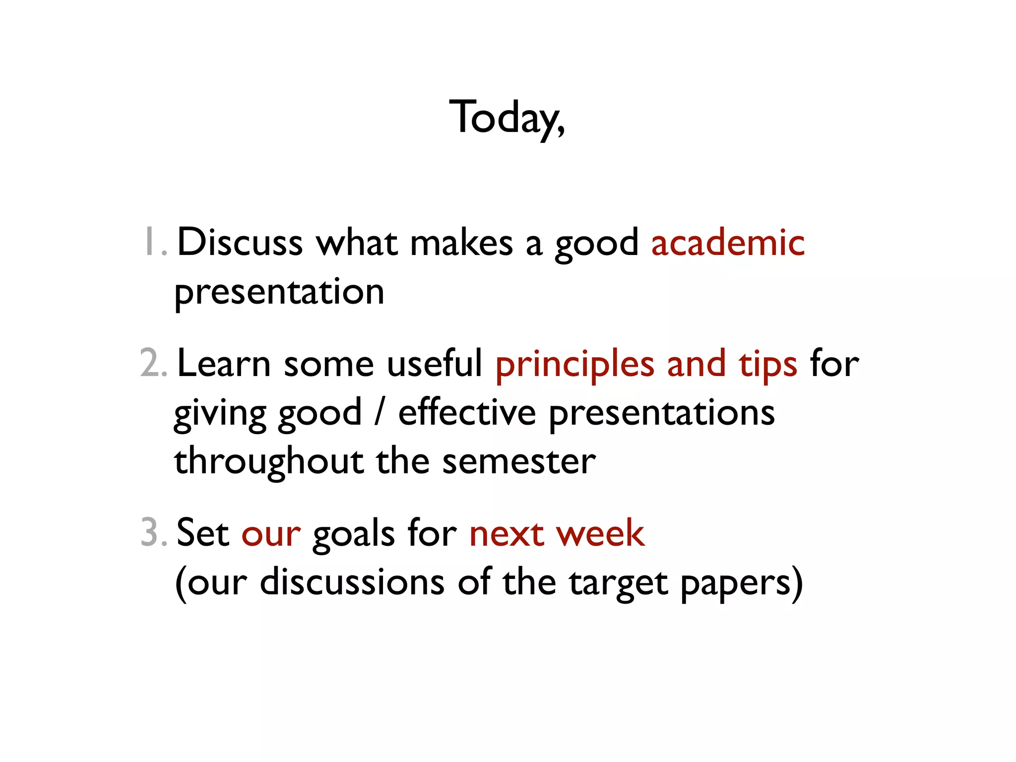 Academic presentation | PDF