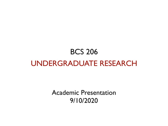 Academic presentation | PDF