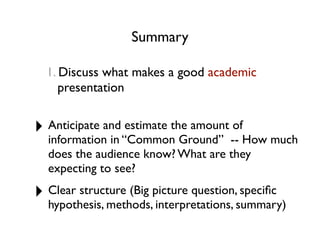 Academic presentation | PDF