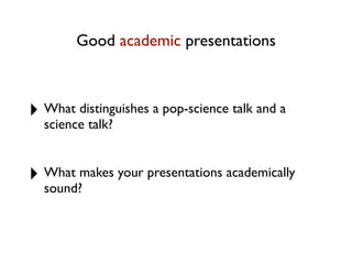 Academic presentation | PDF