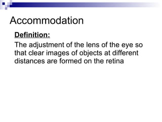 Chapter 14 The Human Eye Lesson 3 - The 2 Mechanisms of the Eye 1 ...