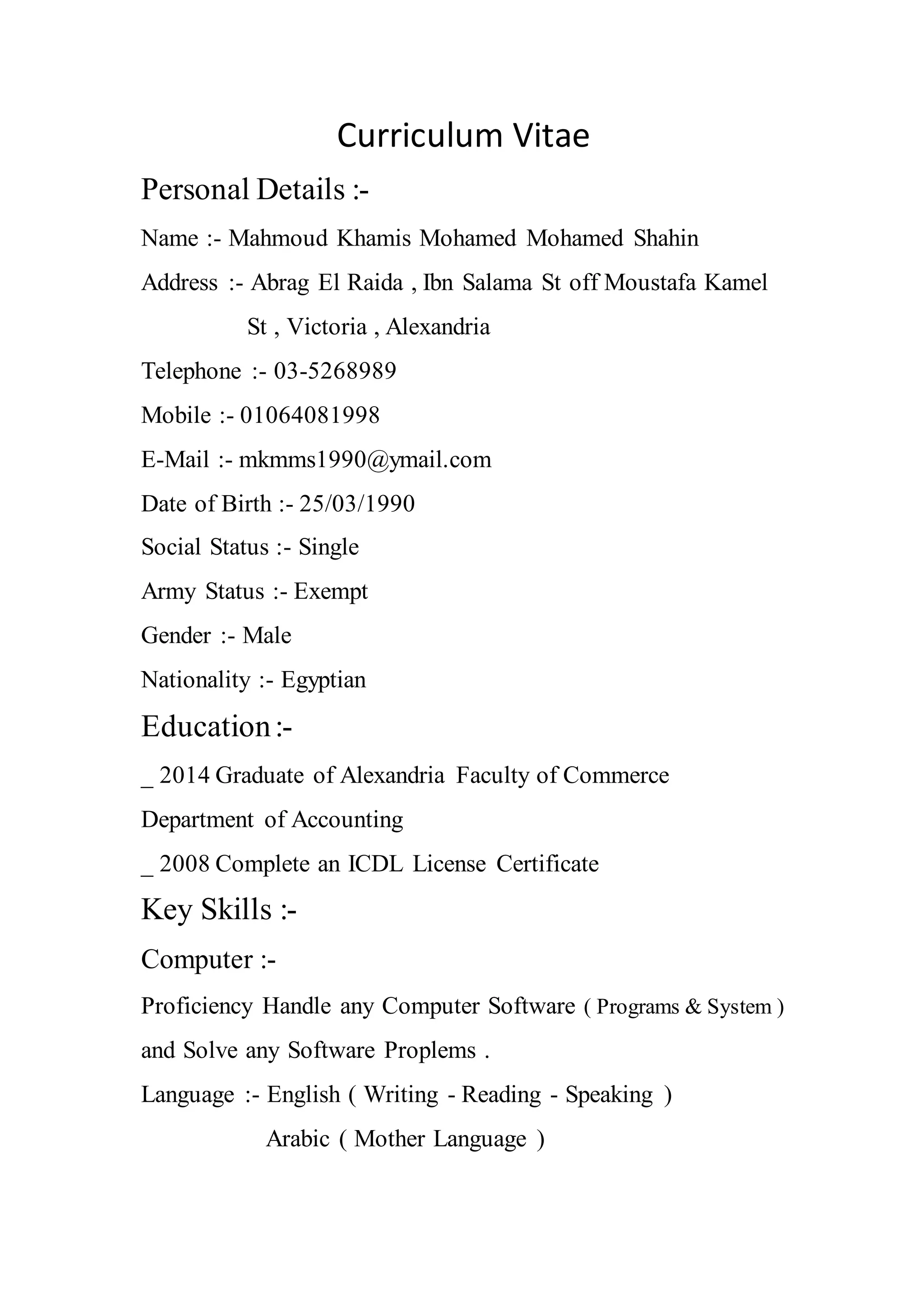 Curriculum Vitae | DOCX