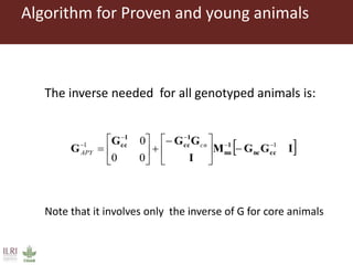 Genomic selection with weighted GBLUP and APY single step | PPTX