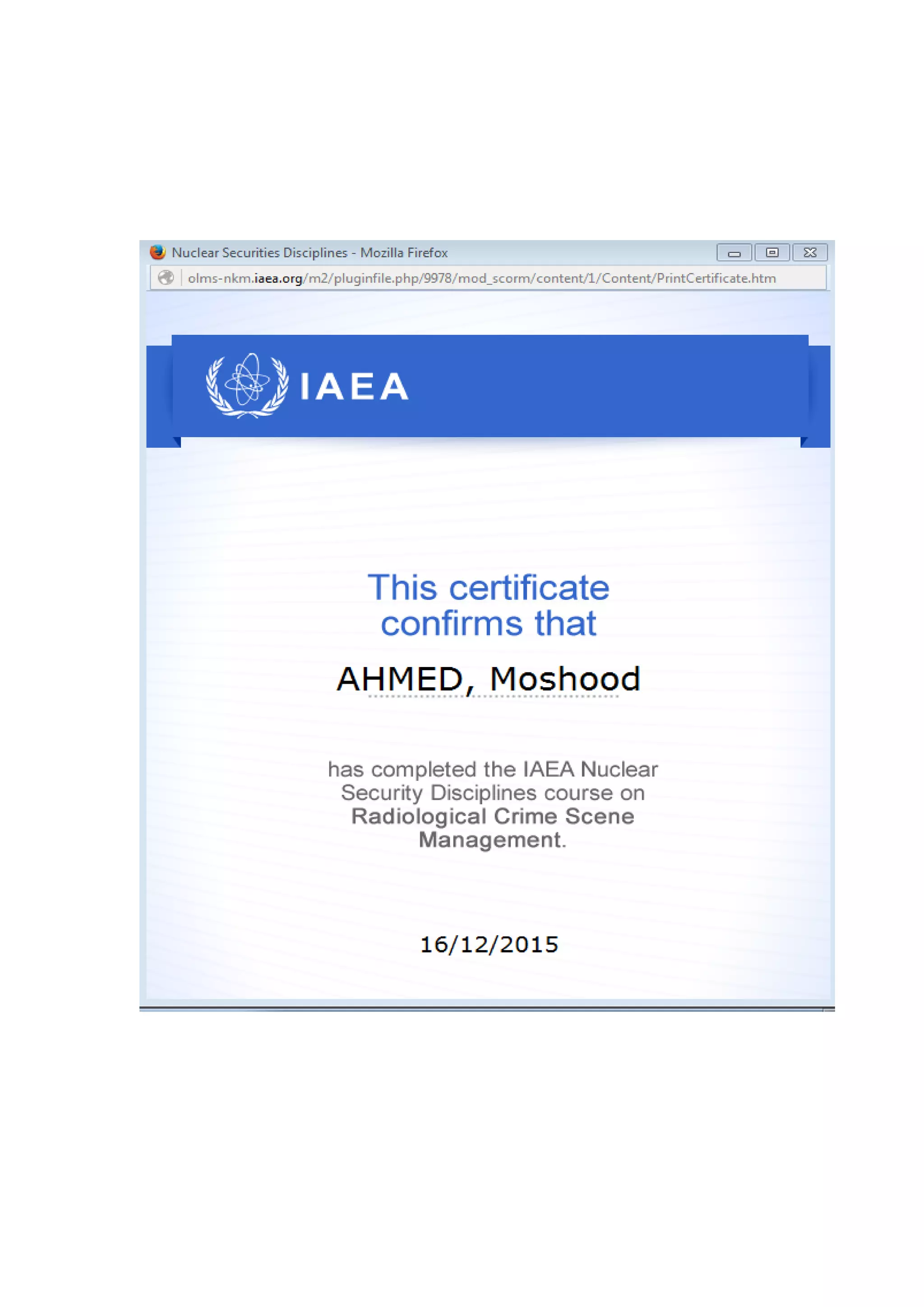 Radiological Crime Scene cert | PDF