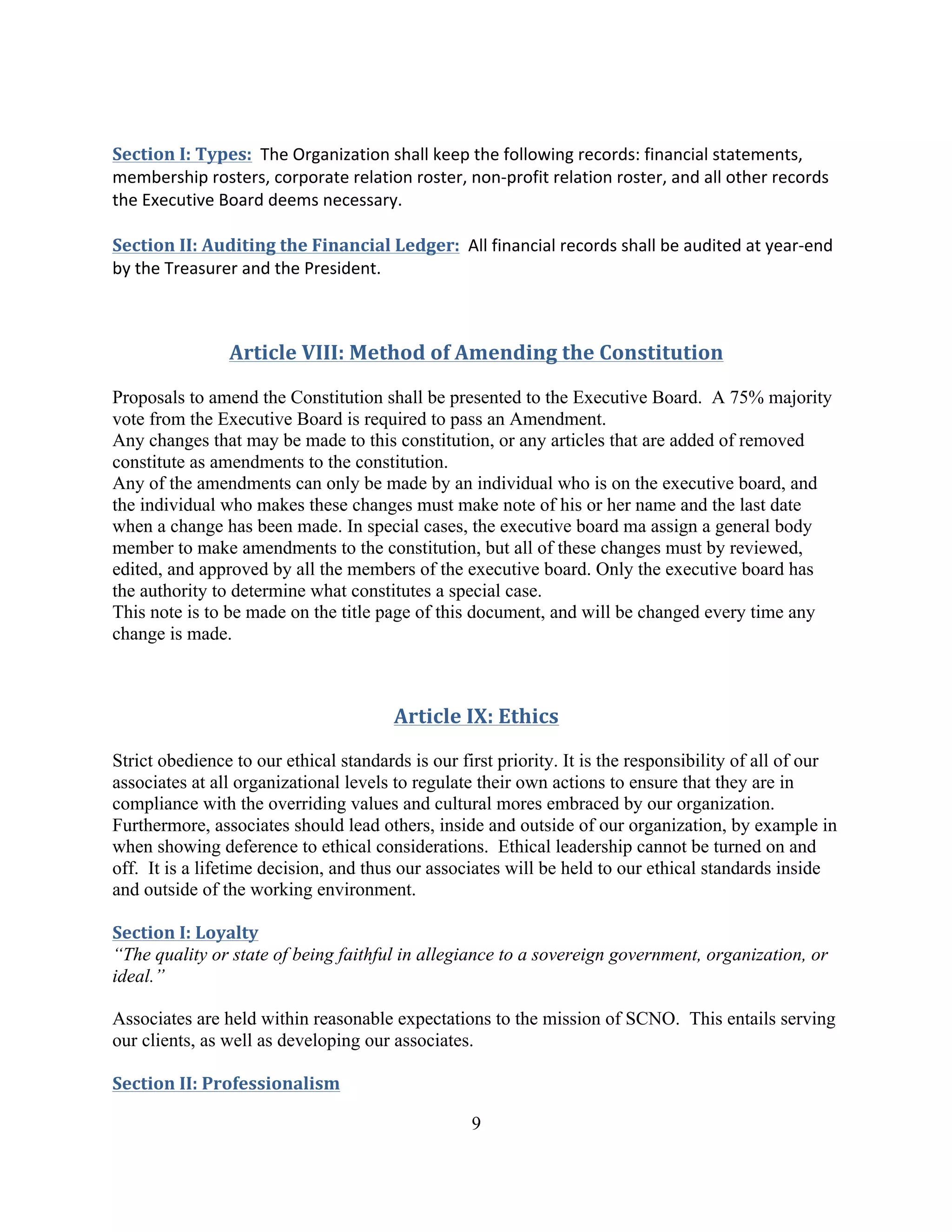 SCNO Constitution | PDF