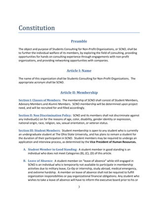 SCNO Constitution | PDF