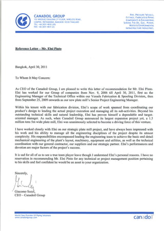 2 - Reference letter - CANADOIL GROUP Apr2011 | PDF