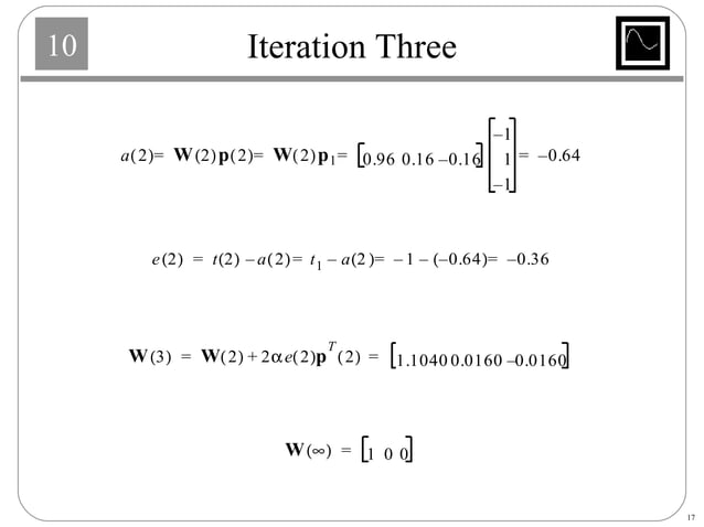 NEURAL NETWORK Widrow-Hoff Learning Adaline Hagan LMS | PPT