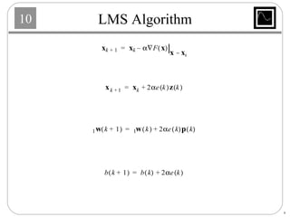 NEURAL NETWORK Widrow-Hoff Learning Adaline Hagan LMS | PPT