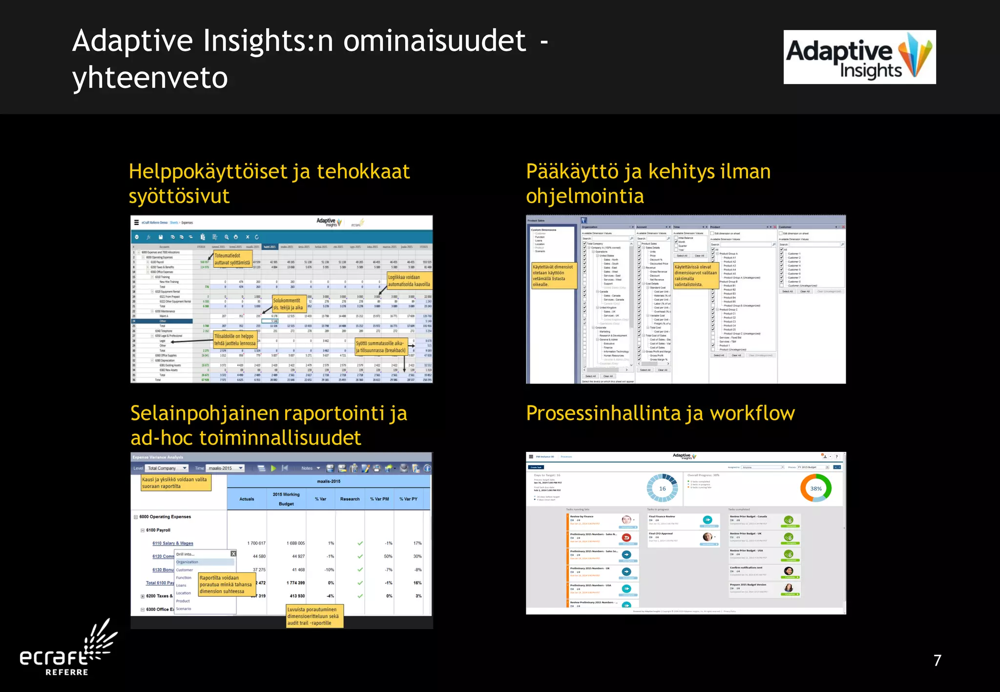 Adaptive Insights suunnittelujärjestelmän esittely | PDF