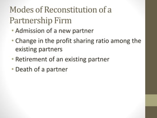 Admission of a Partner in a partnership firm accountancy | PPTX