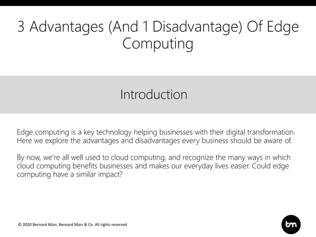 3 Advantages And 1 Disadvantage Of Edge Computing Ppt