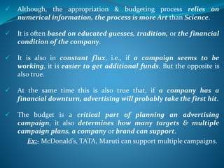 Advertising planning and budget | PPT