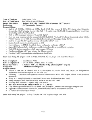 Sagar Kuchekar_LTE_RF_Optimization Engineer | PDF
