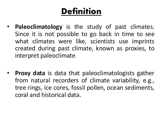 Paleoclimatology