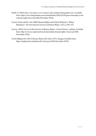 Critical Analysis_Should_Human_Rights_Be_Universal | PDF