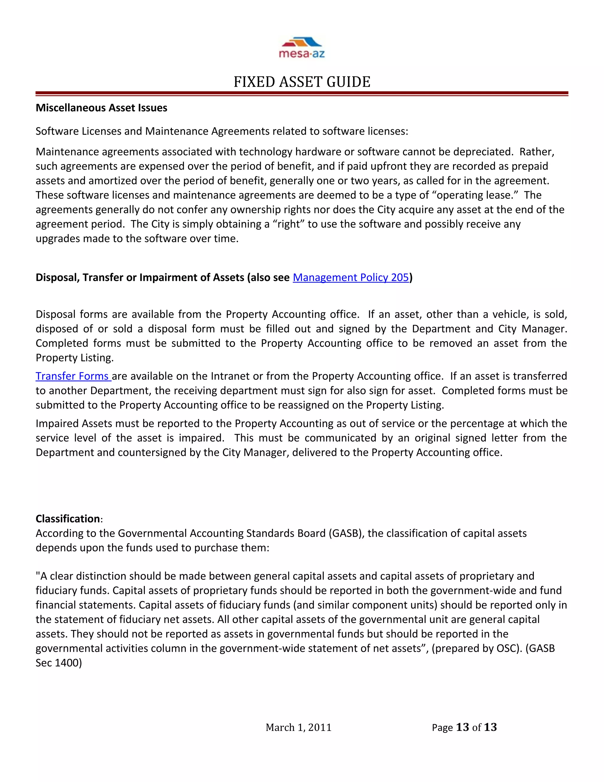 Fixed Asset Guide | DOC