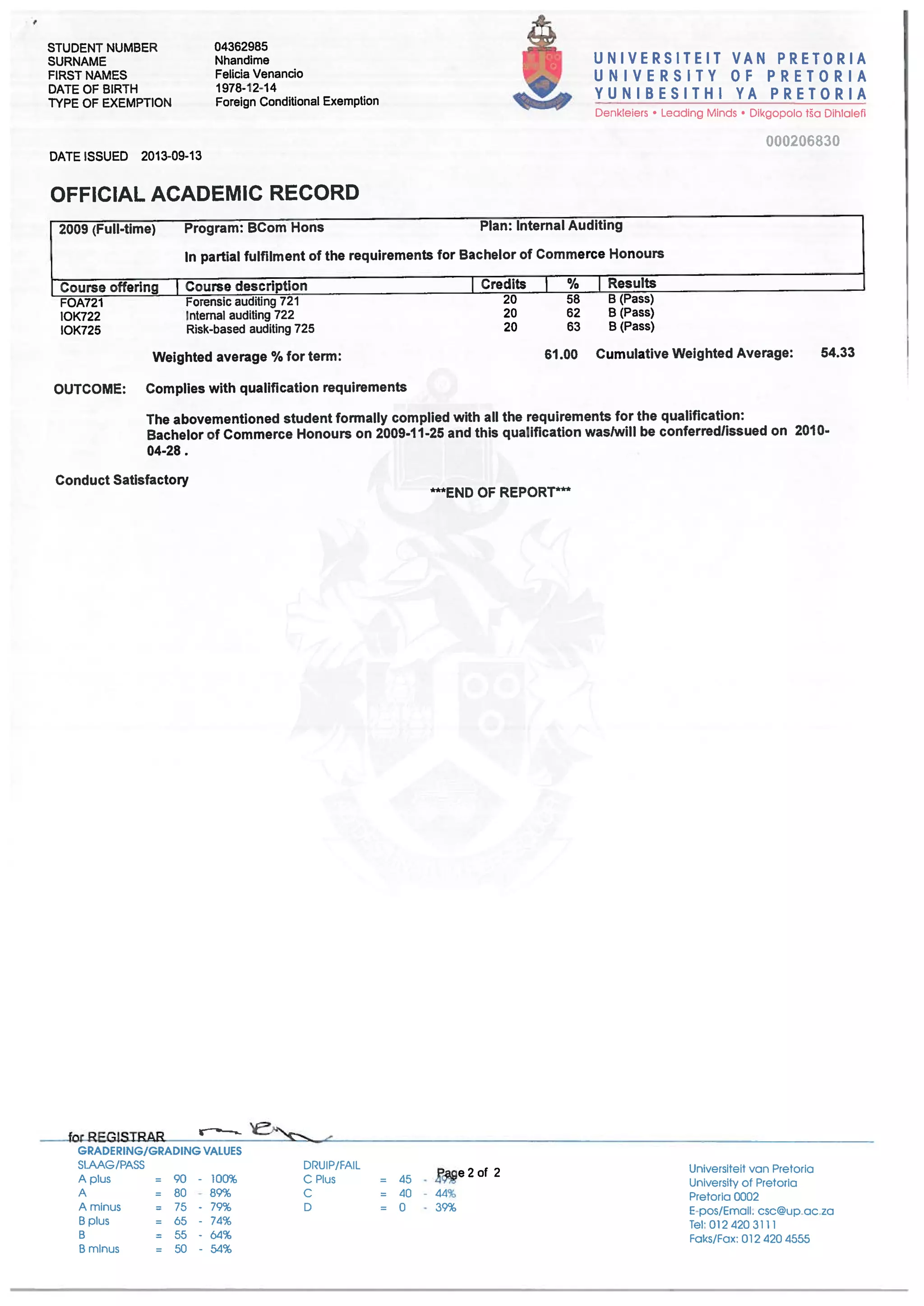 UP Certificate and Academic Records | PDF