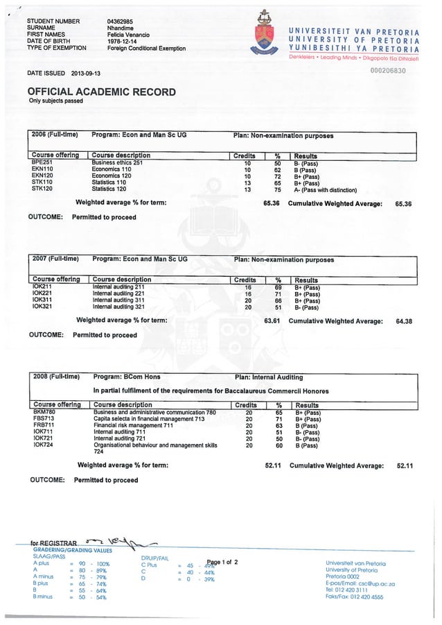 UP Certificate and Academic Records | PDF