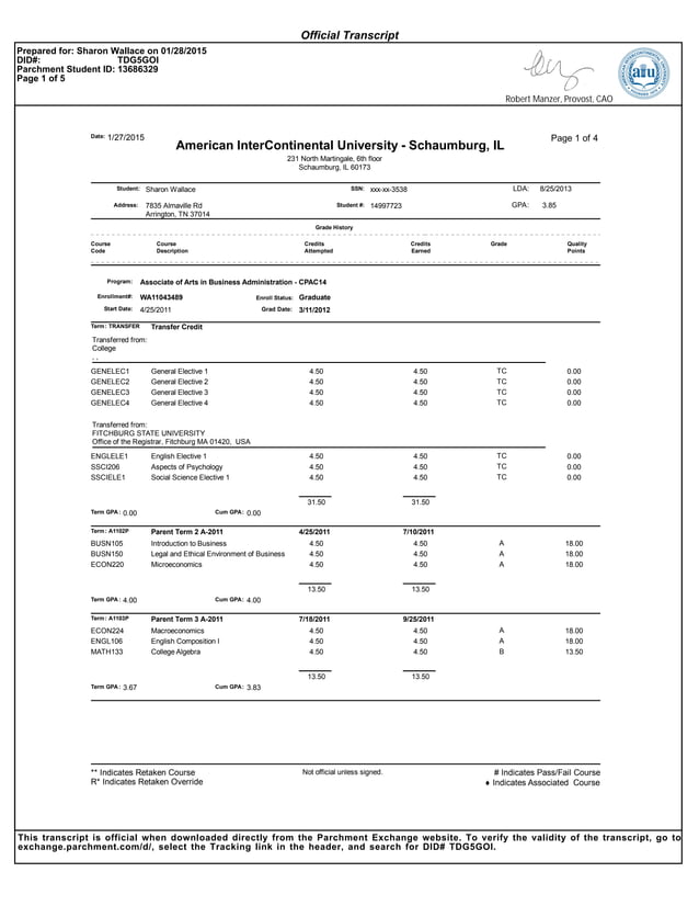 official transcript | PDF