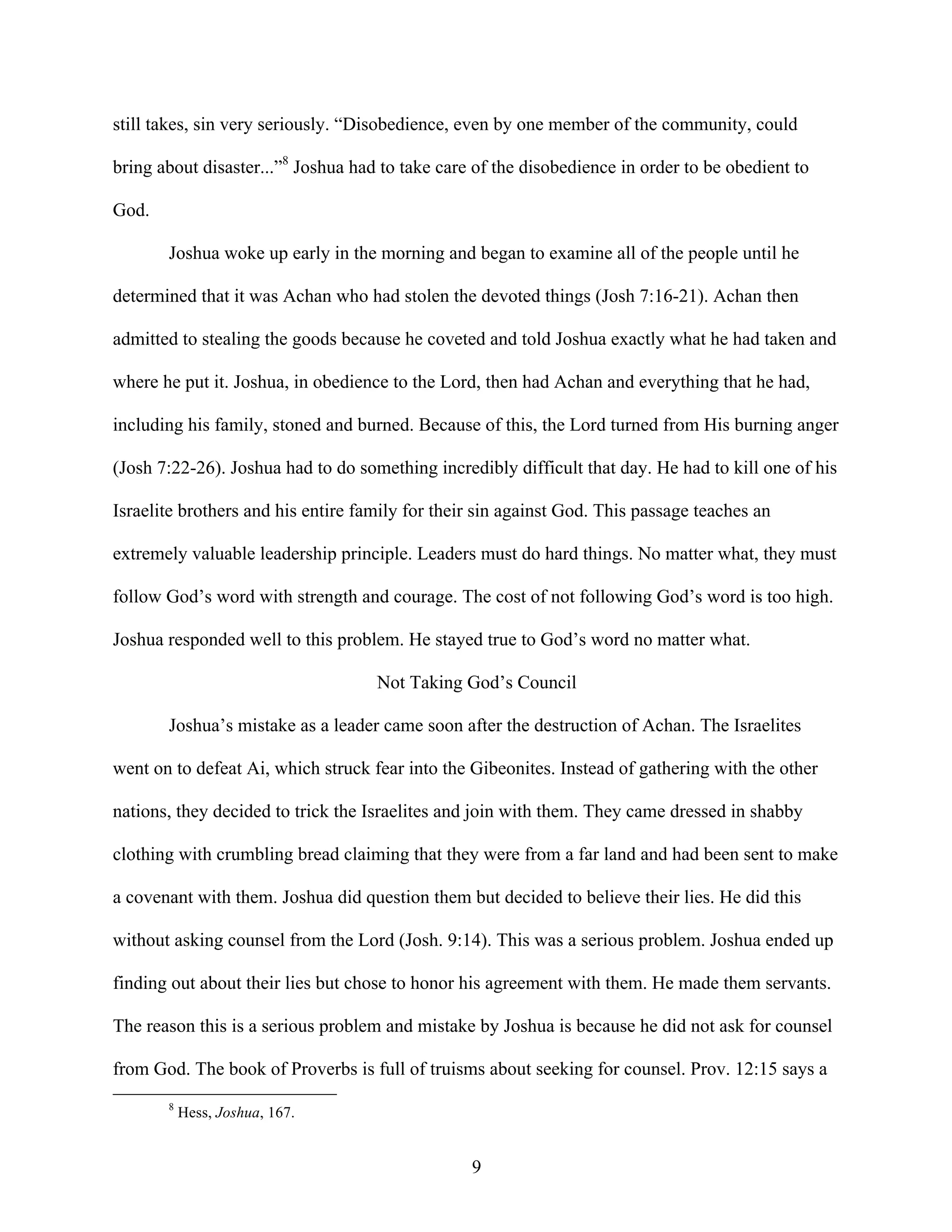 Principles of Leadership From the Book of Joshua | PDF