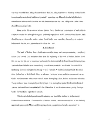 Principles of Leadership From the Book of Joshua | PDF
