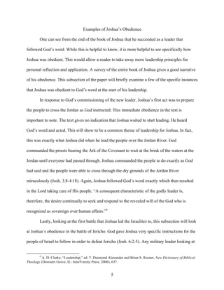 Principles of Leadership From the Book of Joshua | PDF