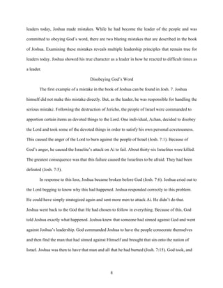 Principles of Leadership From the Book of Joshua | PDF