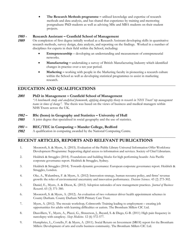 Andrew Myers Detailed CV | PDF