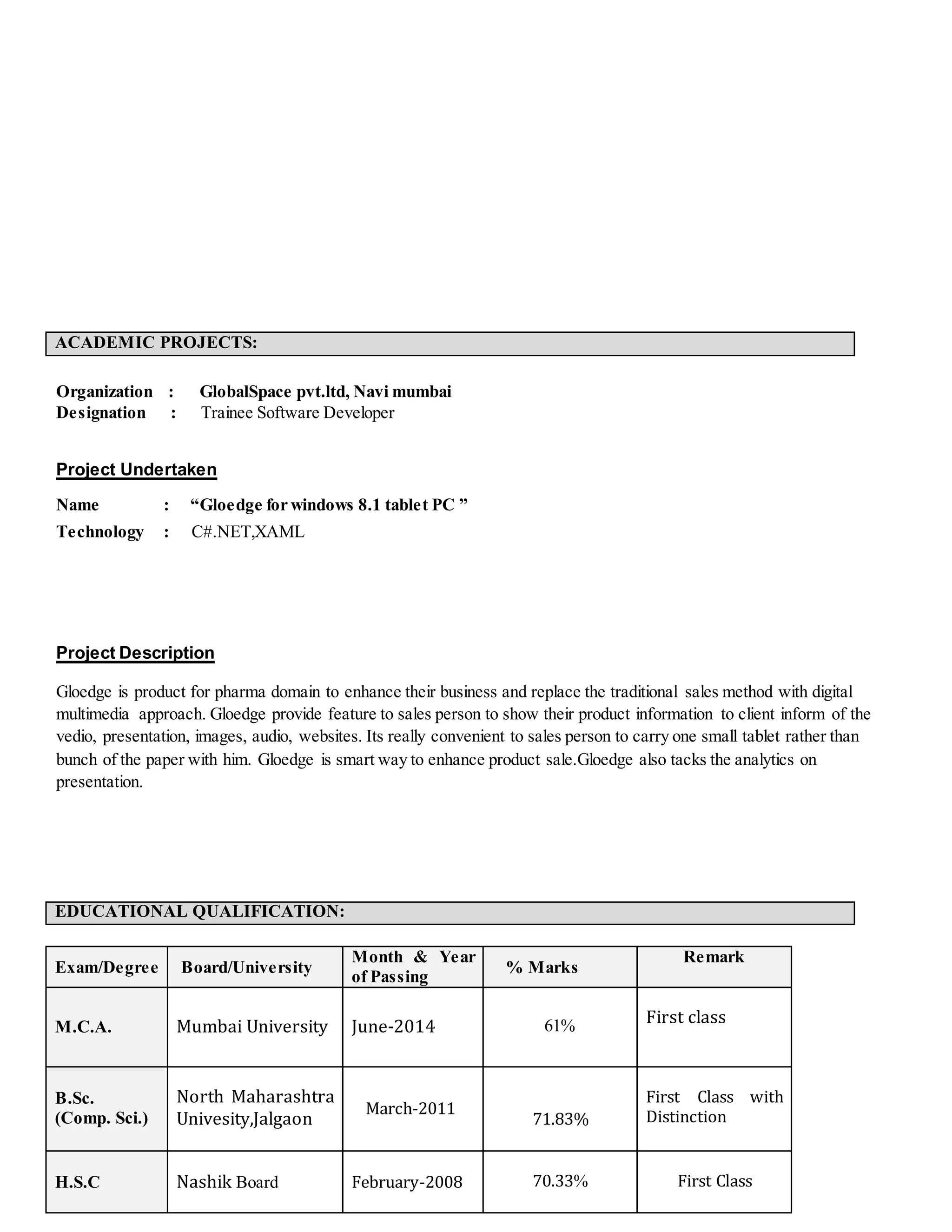 Vinay_Mahajan_CV_exp_2.6_Years | DOCX