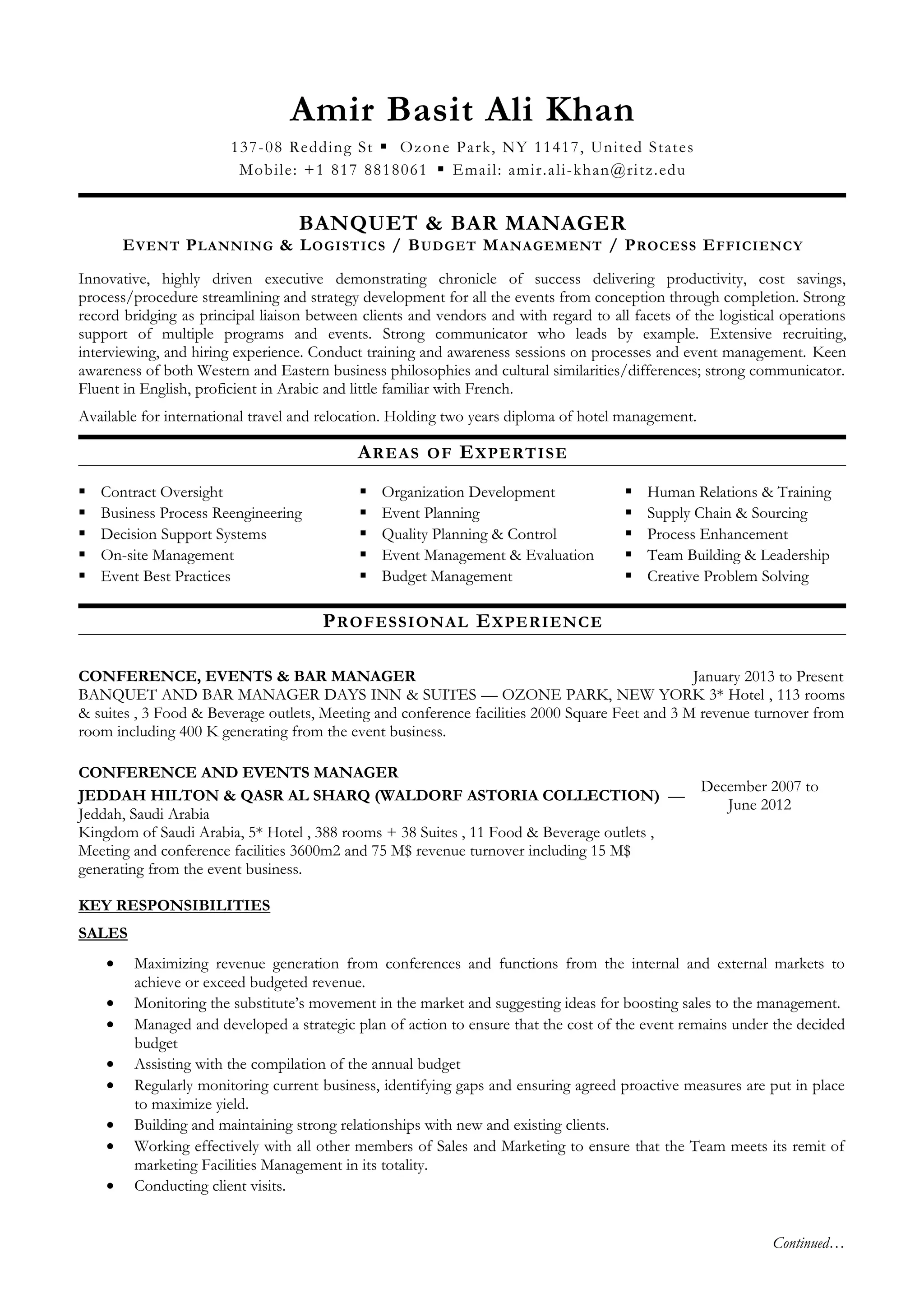 Resume Amir Khan | DOC