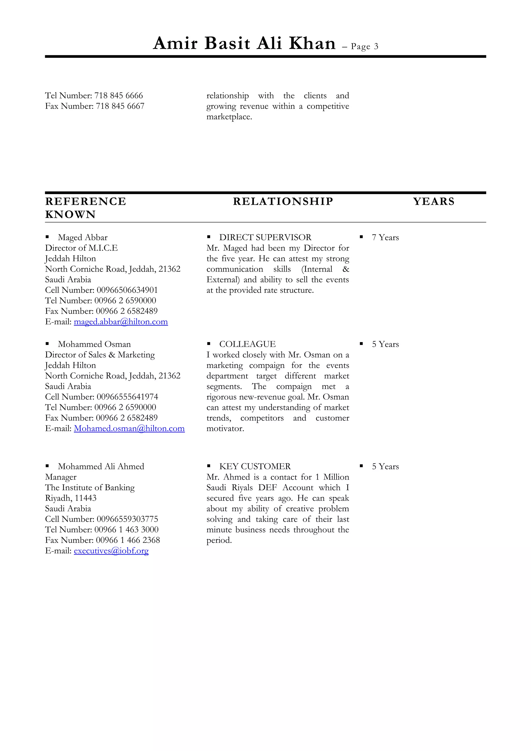 Resume Amir Khan | DOC