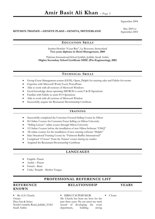 Resume Amir Khan | DOC