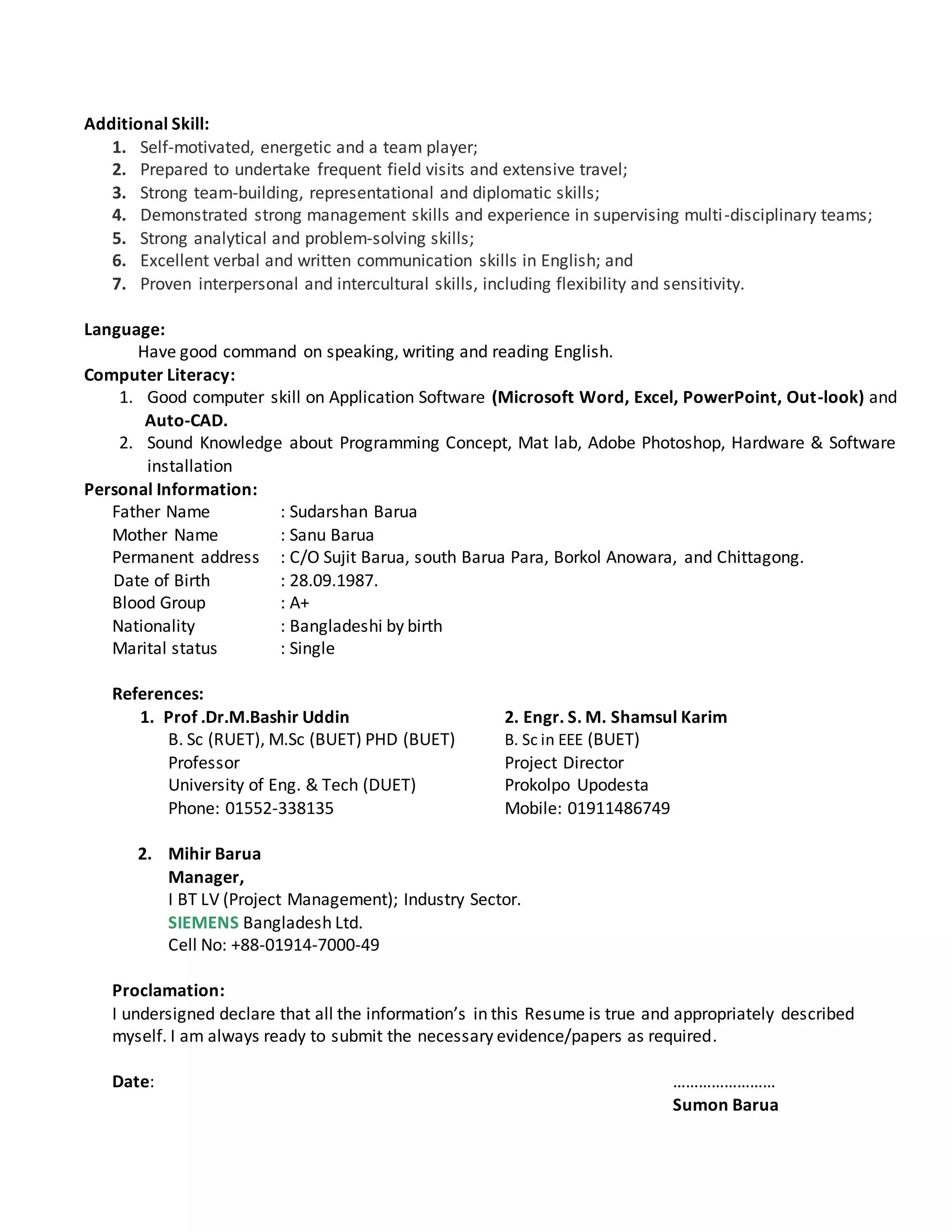 C.V of SUMON BARUA | DOCX