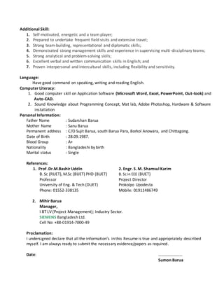 C.V of SUMON BARUA | DOCX