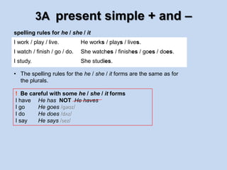 Present simple + and - sentences | PPSX