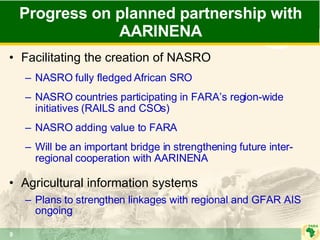 Inter-Regional Cooperation, FARA/AARINENA | PPT