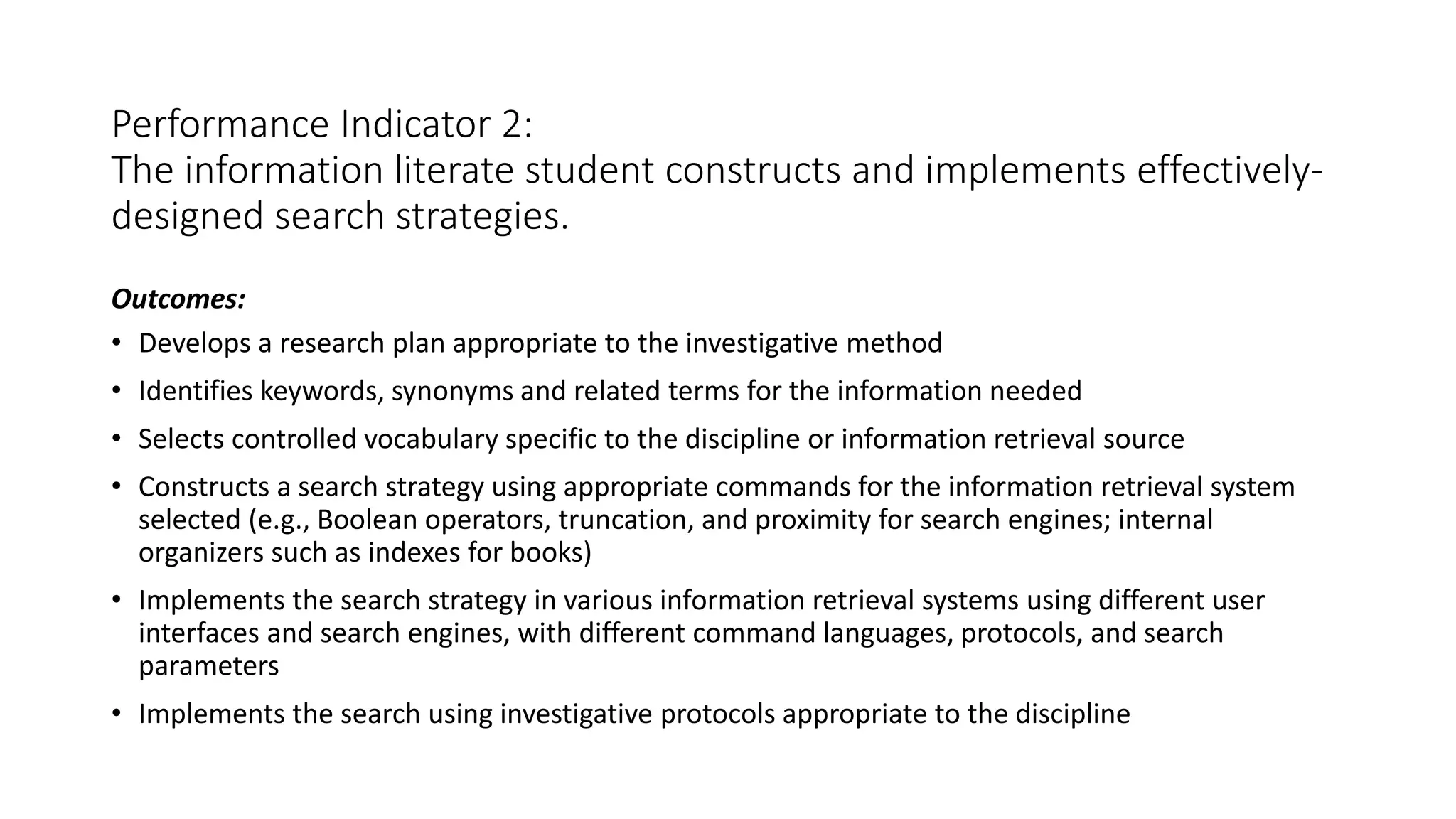 Information Literacy Competency Standards for Higher Education | PPTX