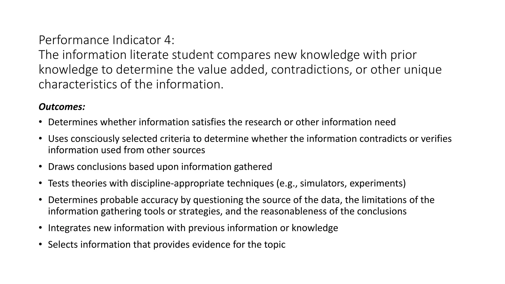 Information Literacy Competency Standards for Higher Education | PPTX