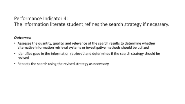 Information Literacy Competency Standards for Higher Education | PPT