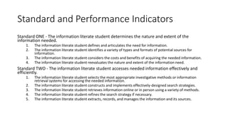 Information Literacy Competency Standards for Higher Education | PPTX ...