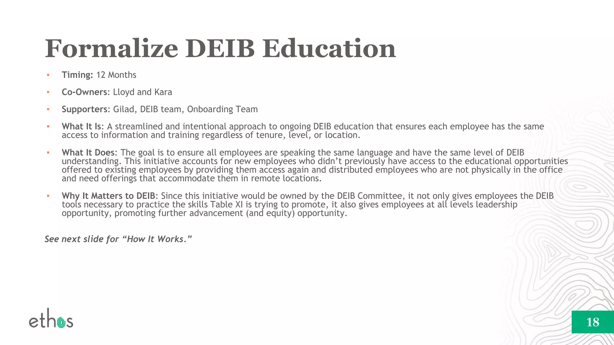 Table XI DEIB Roadmap | PPTX | Human Resources | Business