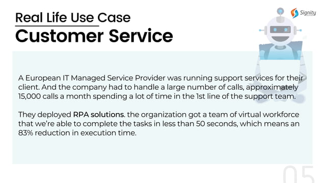 3 Amazing Examples of Real-life RPA Use Cases - Signity | PPT
