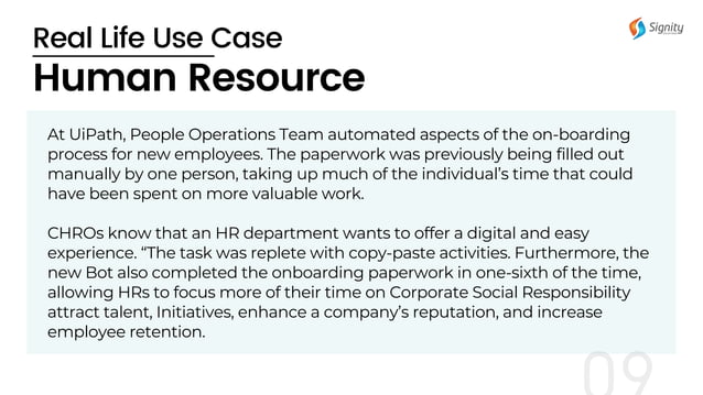 3 Amazing Examples of Real-life RPA Use Cases - Signity | PPT