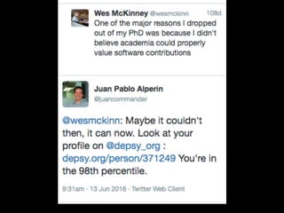 Software-Native metrics: Depsy lessons learned | PPT