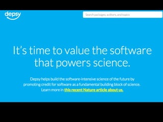 Software-Native metrics: Depsy lessons learned | PPT