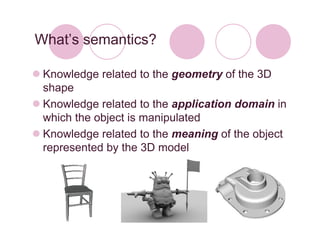 Computer Graphics Recipes for Endowing 3D Shapes with Semantics in ...