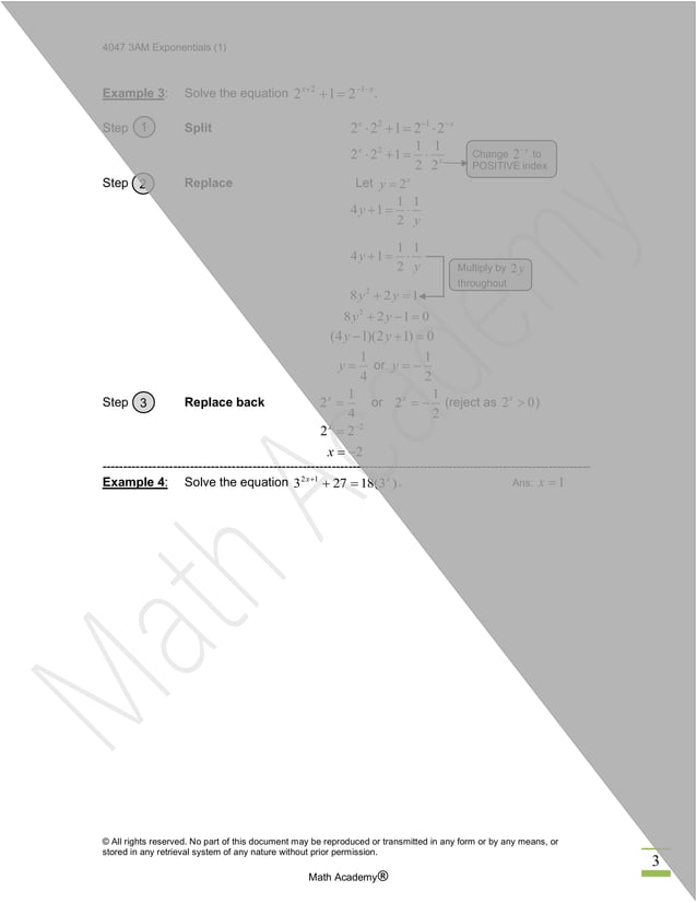 Sec 3 A Maths Notes Indices | PDF